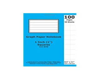 pdf$@@ Graph Paper Notebook 1 Inch 1 in Squares 8 5 x 11 21 6 cm x 27 9 ...