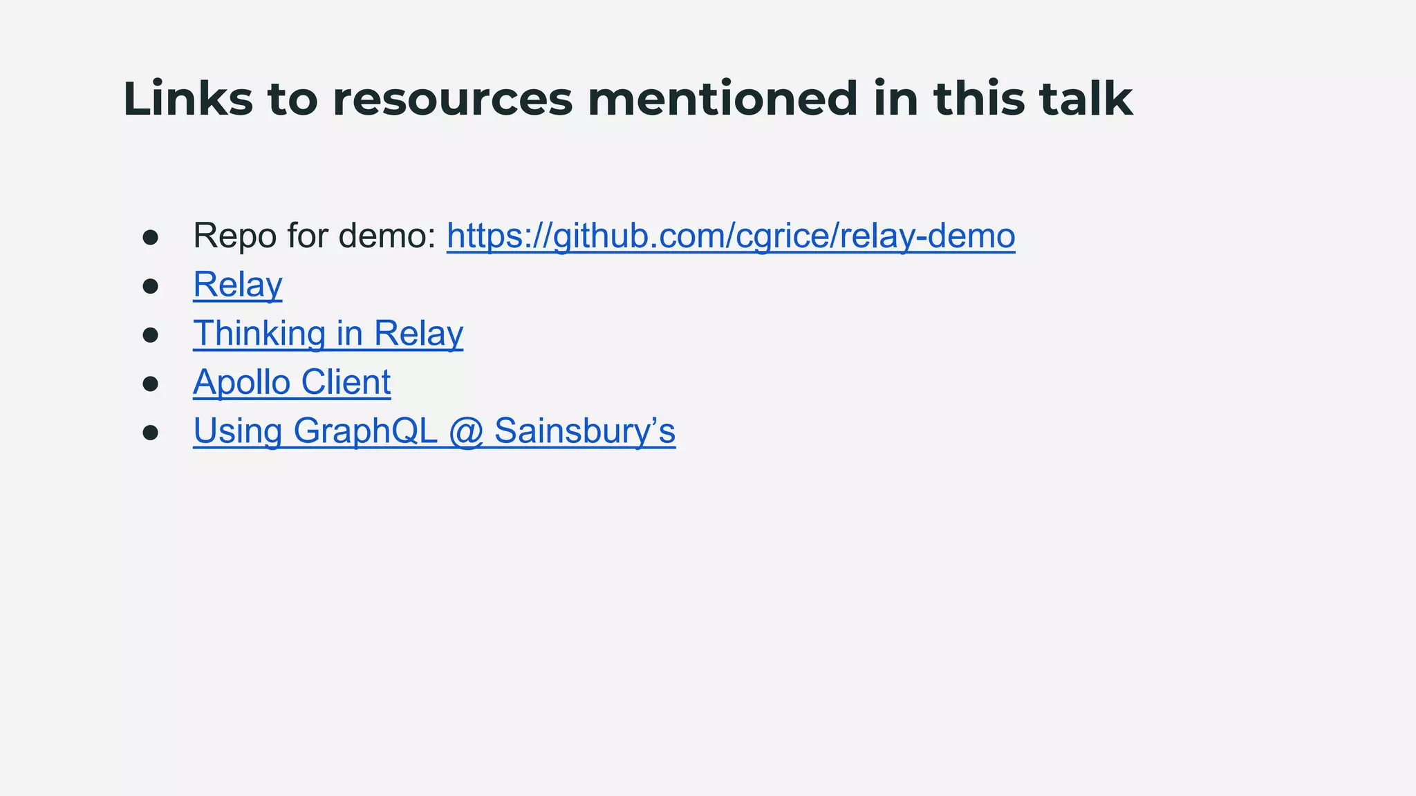 Building GraphQL Applications with Relay - GraphQL Manchester #1 | PPT