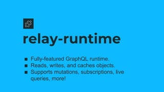 Building GraphQL Applications with Relay - GraphQL Manchester #1 | PPT