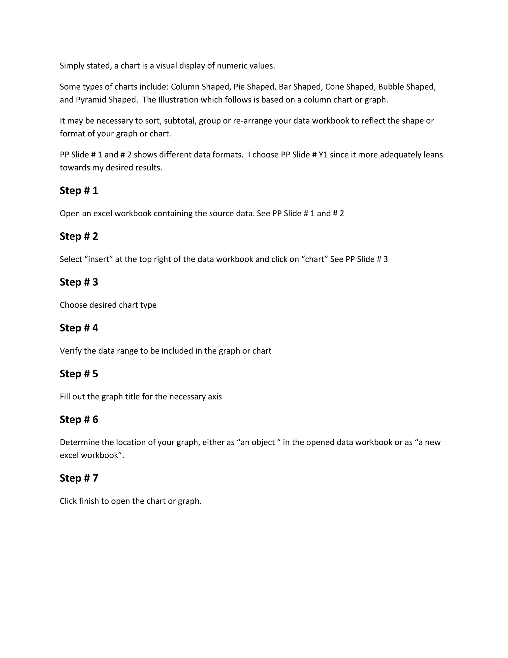 Graphs And Charts Step By Step Instructions | PDF