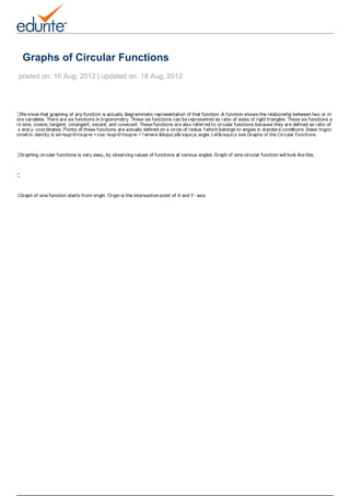 Graphs of Circular Functions | PDF