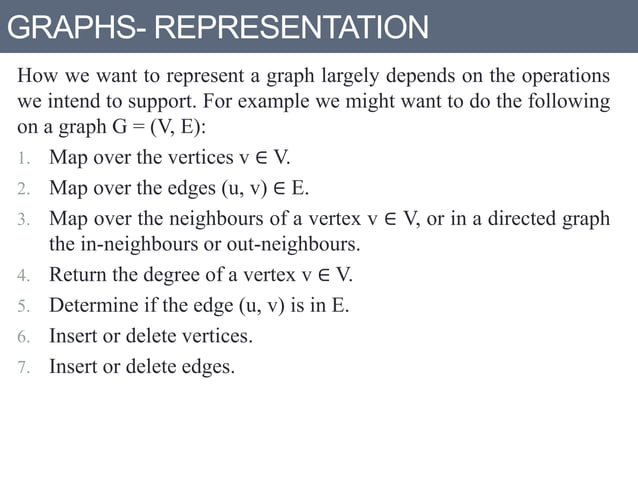 Graphs data structures | PPT