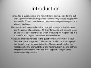 Graphs and analysis of music questionnaire and answers | PDF
