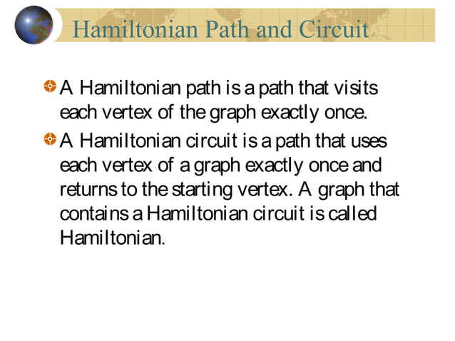 Graphs: Hamiltonian Path and Circuit | PPT | Physics | Science