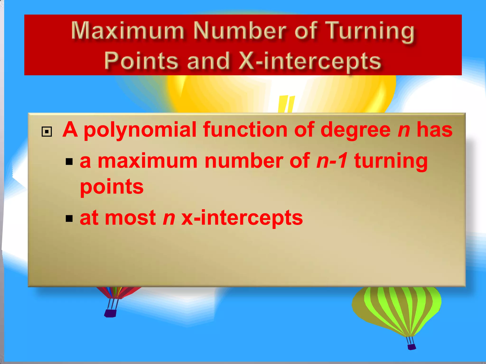 Graphs of polynomial functions | PPTX