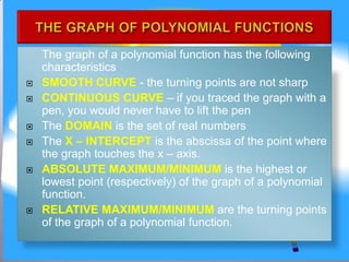 Graphs of polynomial functions | PPTX