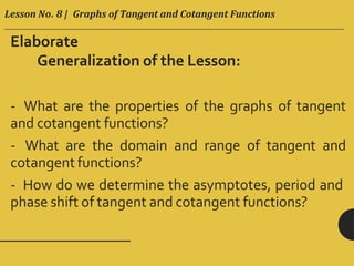 graphs of tangent and cotangent function | PPTX