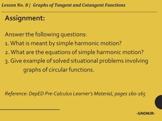graphs of tangent and cotangent function | PPTX