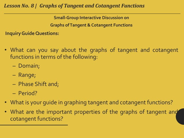 graphs of tangent and cotangent function | PPTX