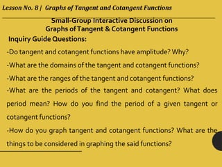 graphs of tangent and cotangent function | PPTX