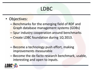 GRAPH-TA 2013 - RDF and Graph benchmarking - Jose Lluis Larriba Pey | PPT