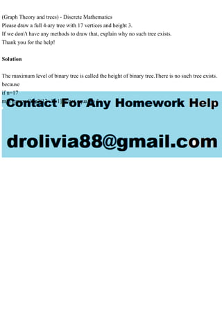 (Graph Theory and trees) - Discrete MathematicsPlease draw a full .pdf