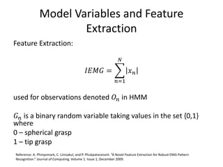 Classification of Grasp Patterns using sEMG | PPT