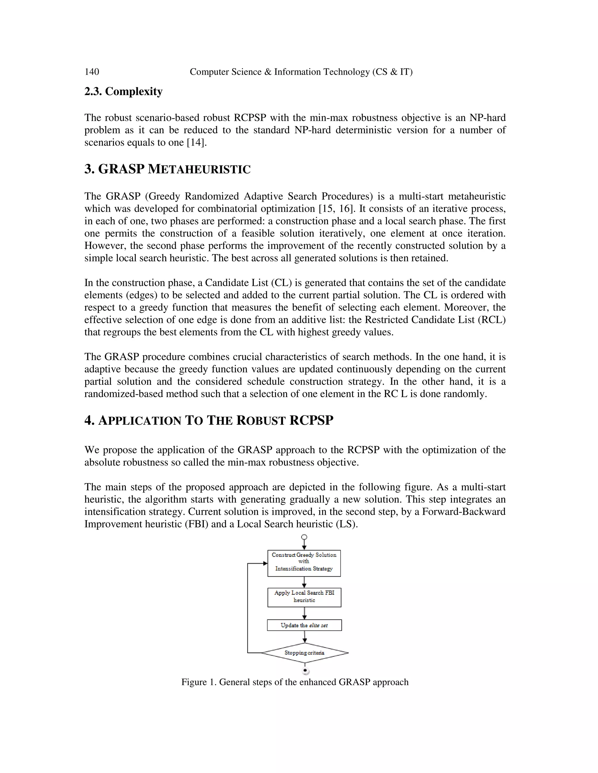 Grasp approach to rcpsp with min max robustness objective | PDF