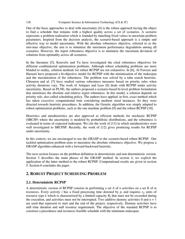 Grasp Approach To Rcpsp With Min Max Robustness Objective Pdf 0312