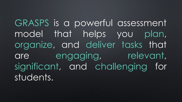 GRASP-MODEL that assses student learning | PPT