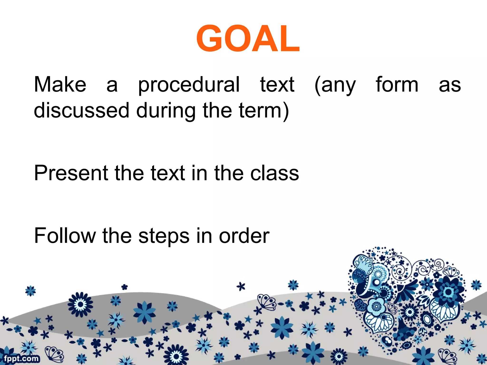 GRASPS about Procedural Text | PPT