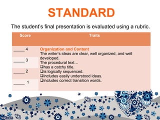 GRASPS about Procedural Text | PPT