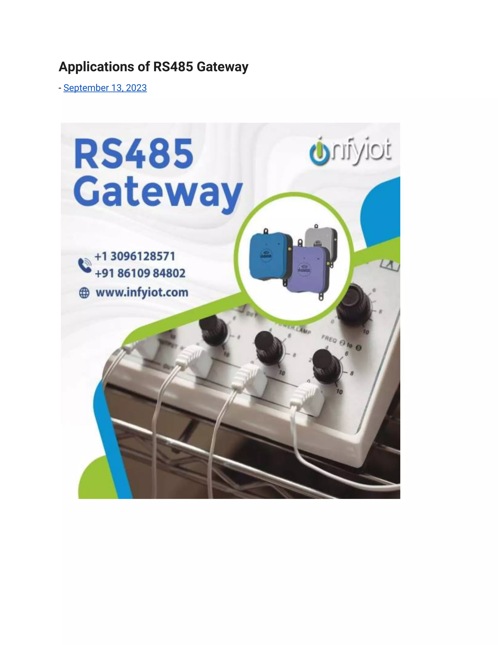 Applications of RS485 Gateway | DOCX