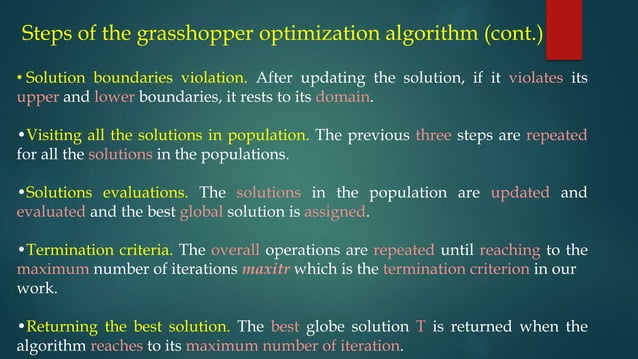 Grasshopper Optimization Algorithm Ppt