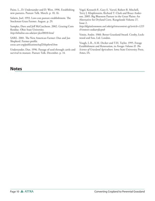 Converting Cropland to Perennial Grassland | PDF