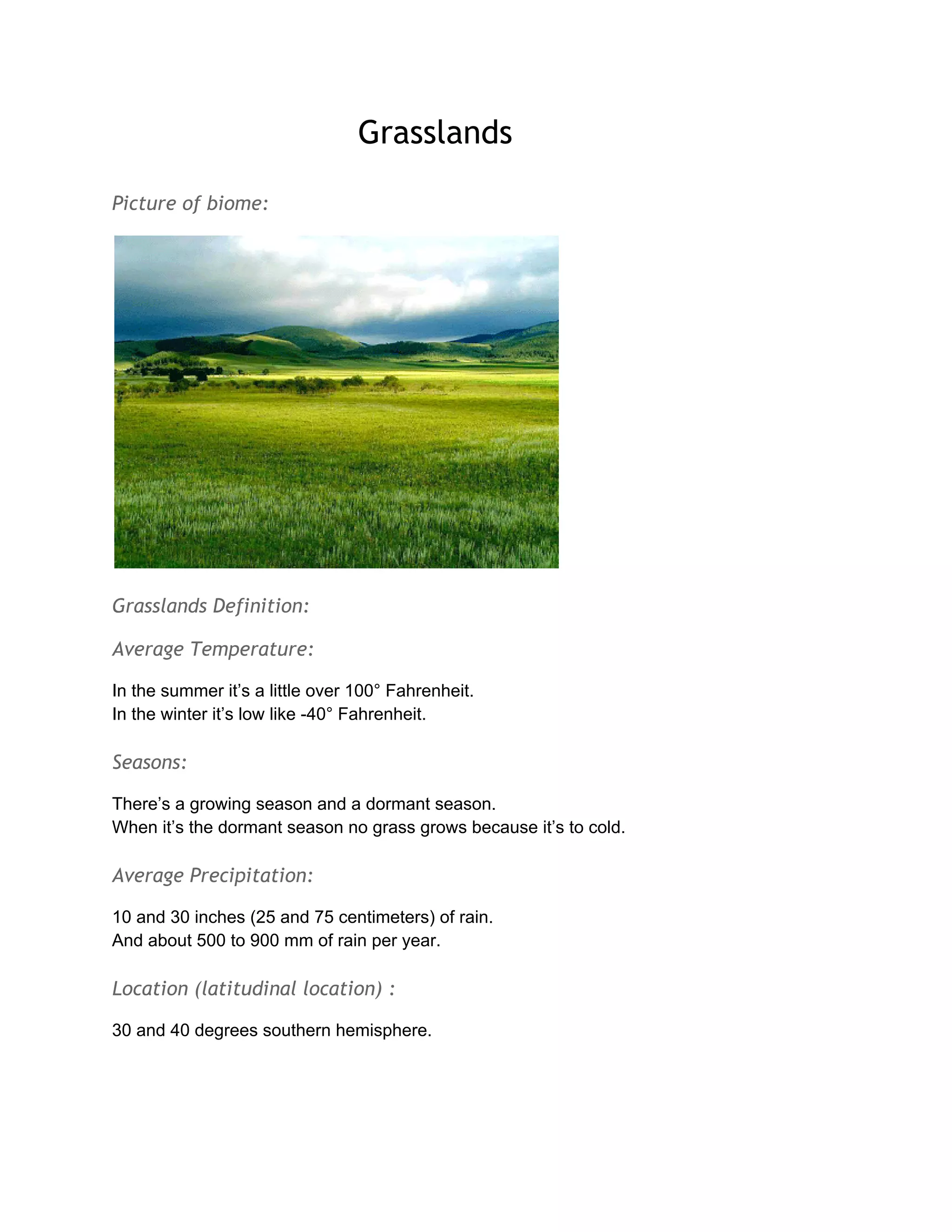 Grassland Biome | PDF | Gardening | Home & Garden
