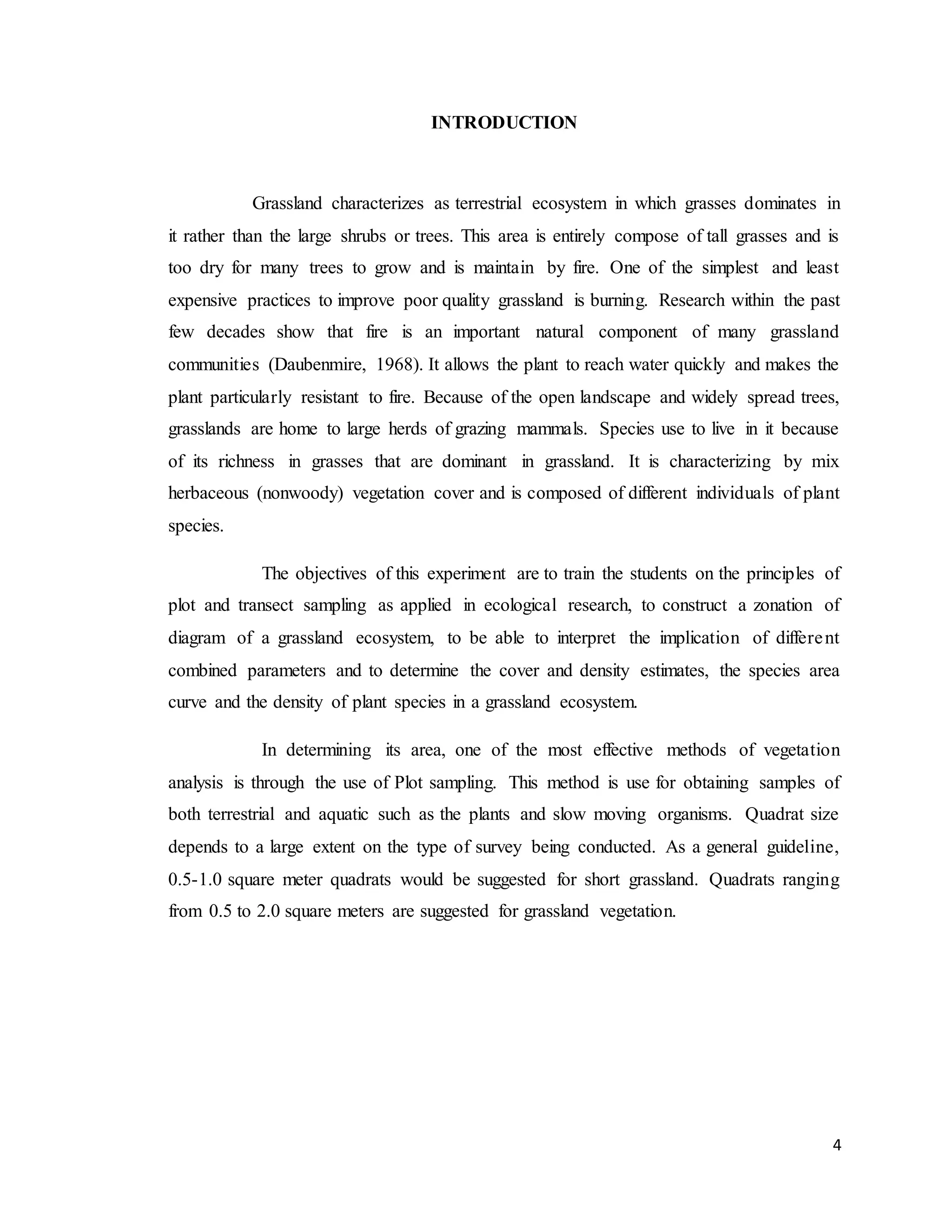 Scientific Paper for Ecology: Grassland and Coastal Marine ecosystem | DOCX