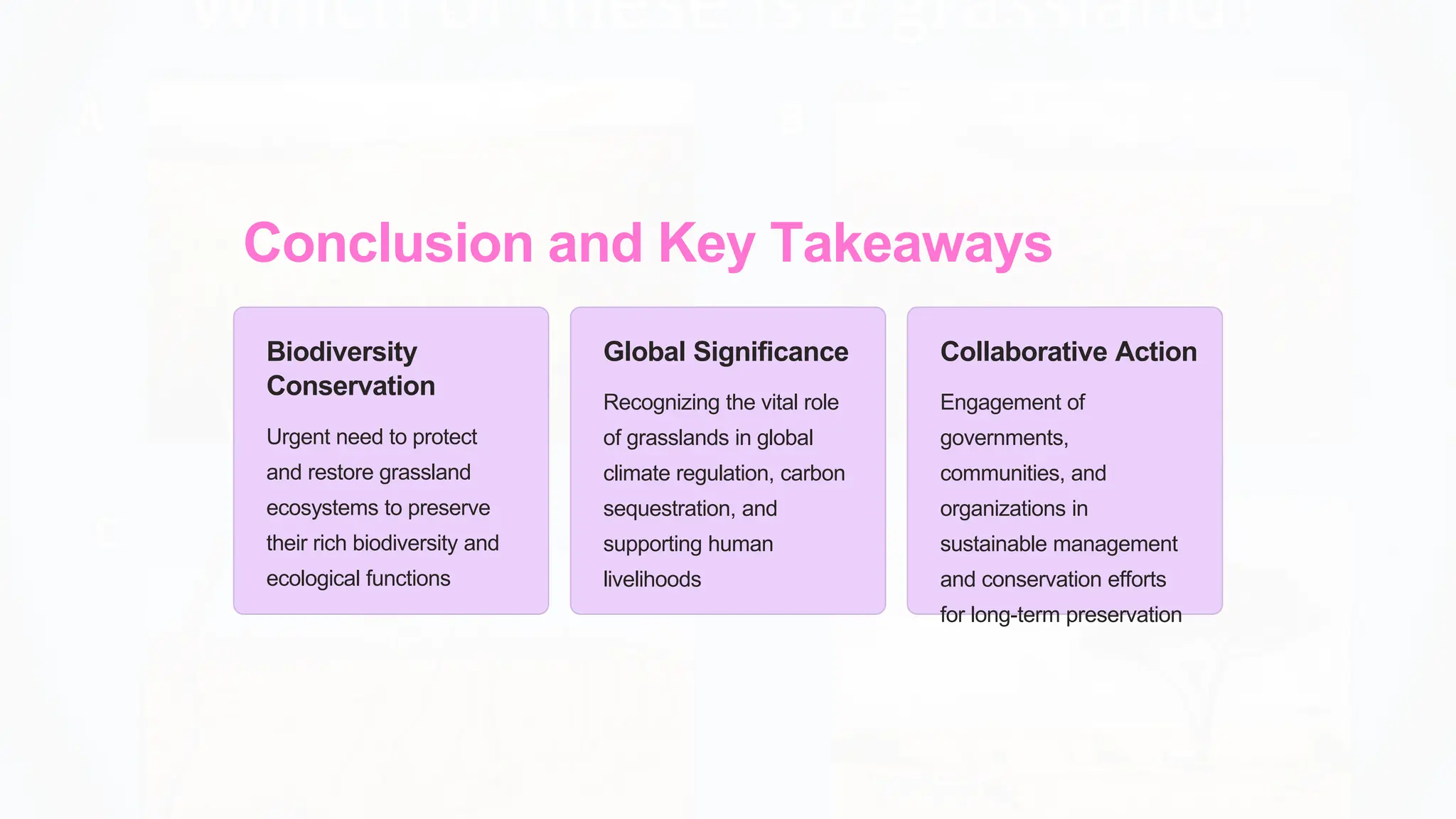 Grassland ecosystem , ecosystem, grasslands and lands | PPTX