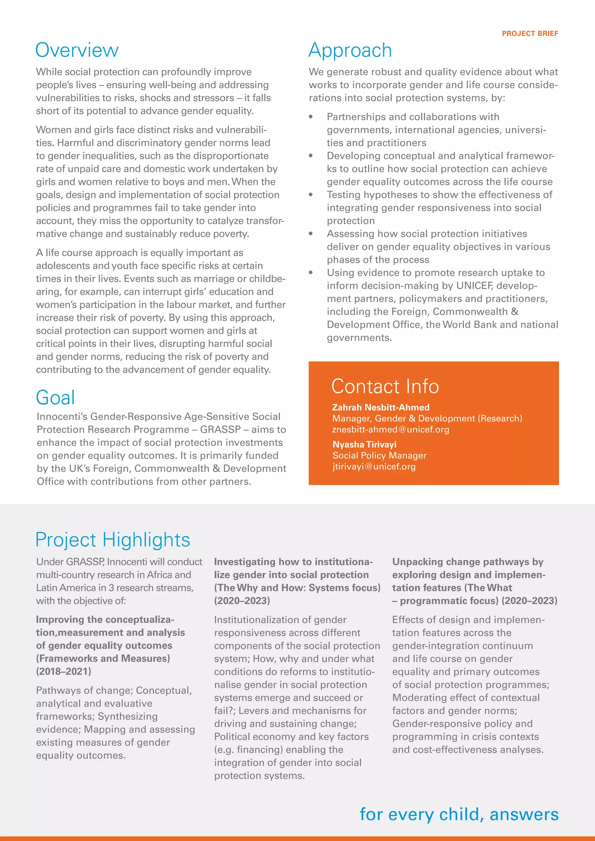 Gender-responsive age-sensitive social protection — Project brief | PDF