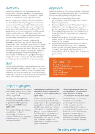 Gender-responsive age-sensitive social protection — Project brief | PDF