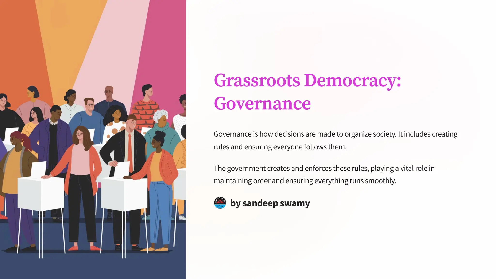 Grassroots-Democracy-Governance.pdf/6th class /social/samyans academy | PDF
