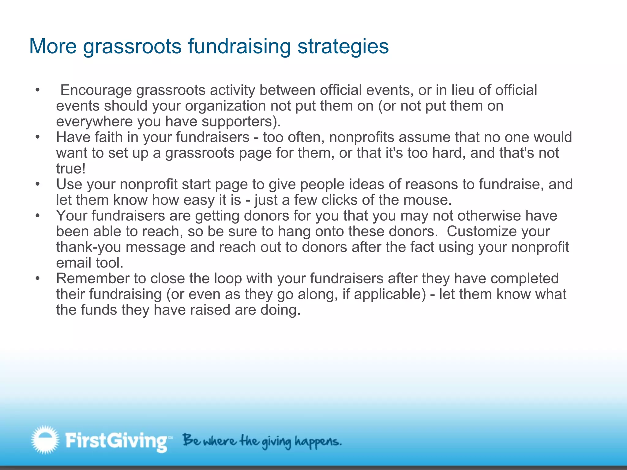 Grassroots Fundraising 101 | PPT