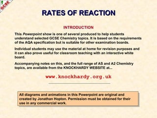 Rate of chemical reactions and it's applications | PPT