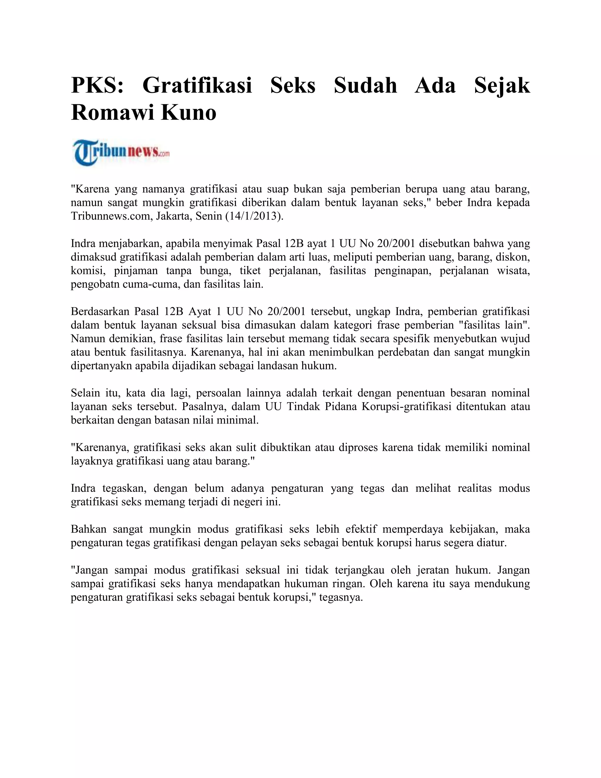 Gratifikasi seks versi fpks | PDF