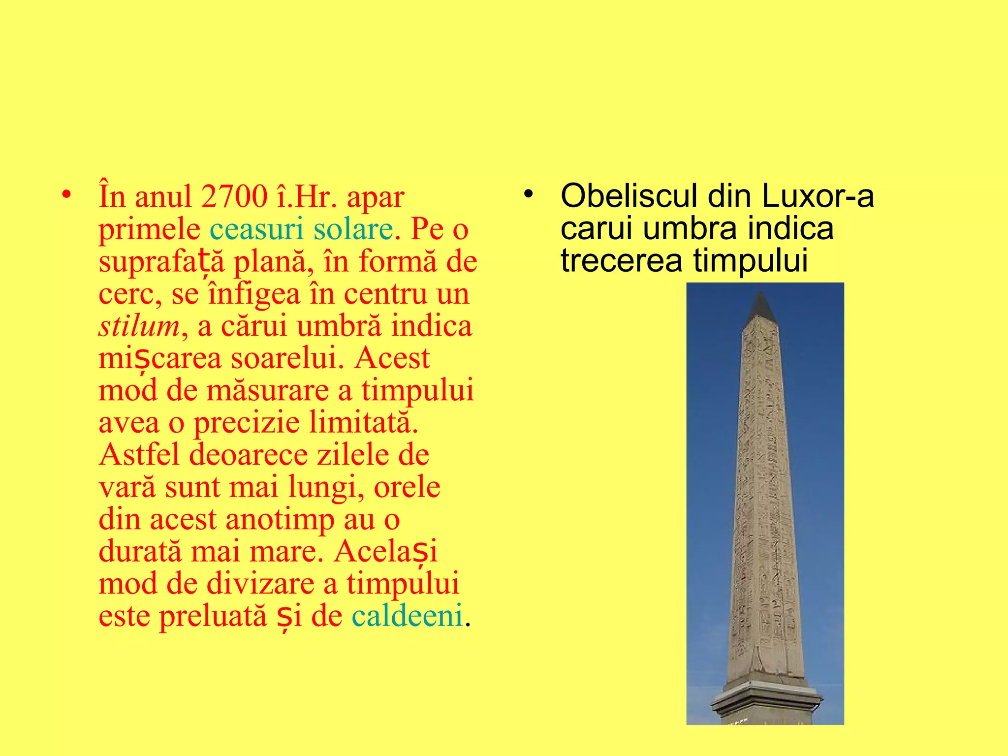 Istoria masurarii timpului | PPT