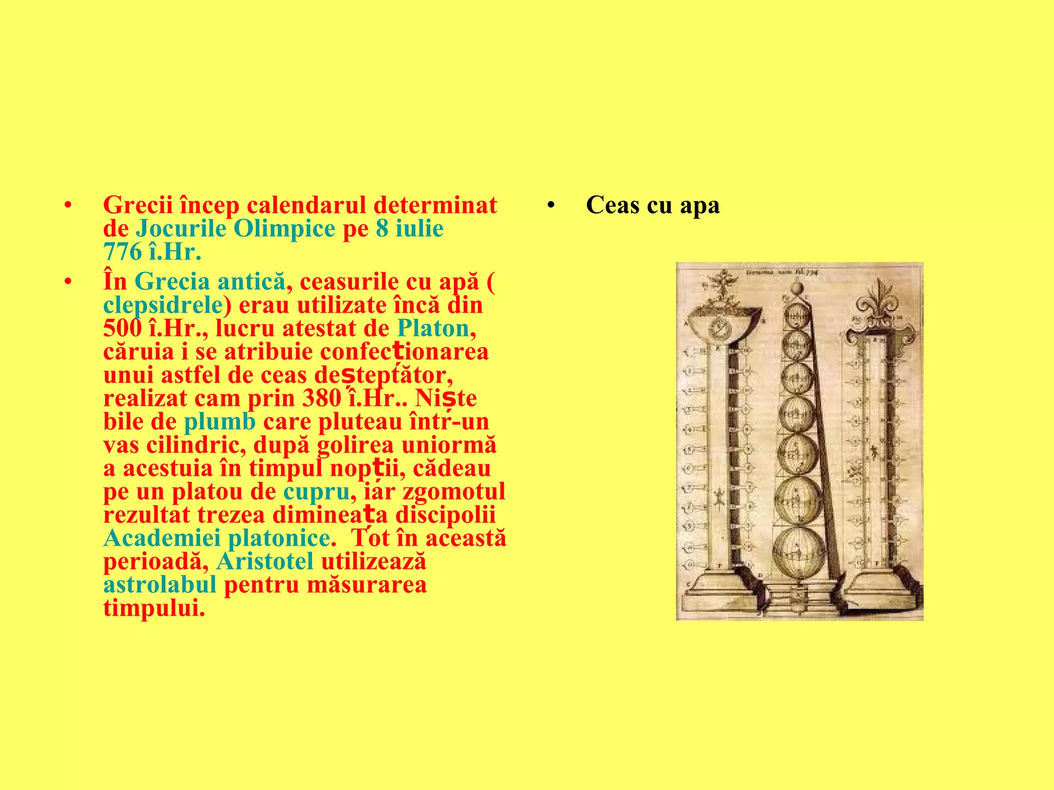 Istoria masurarii timpului | PPT