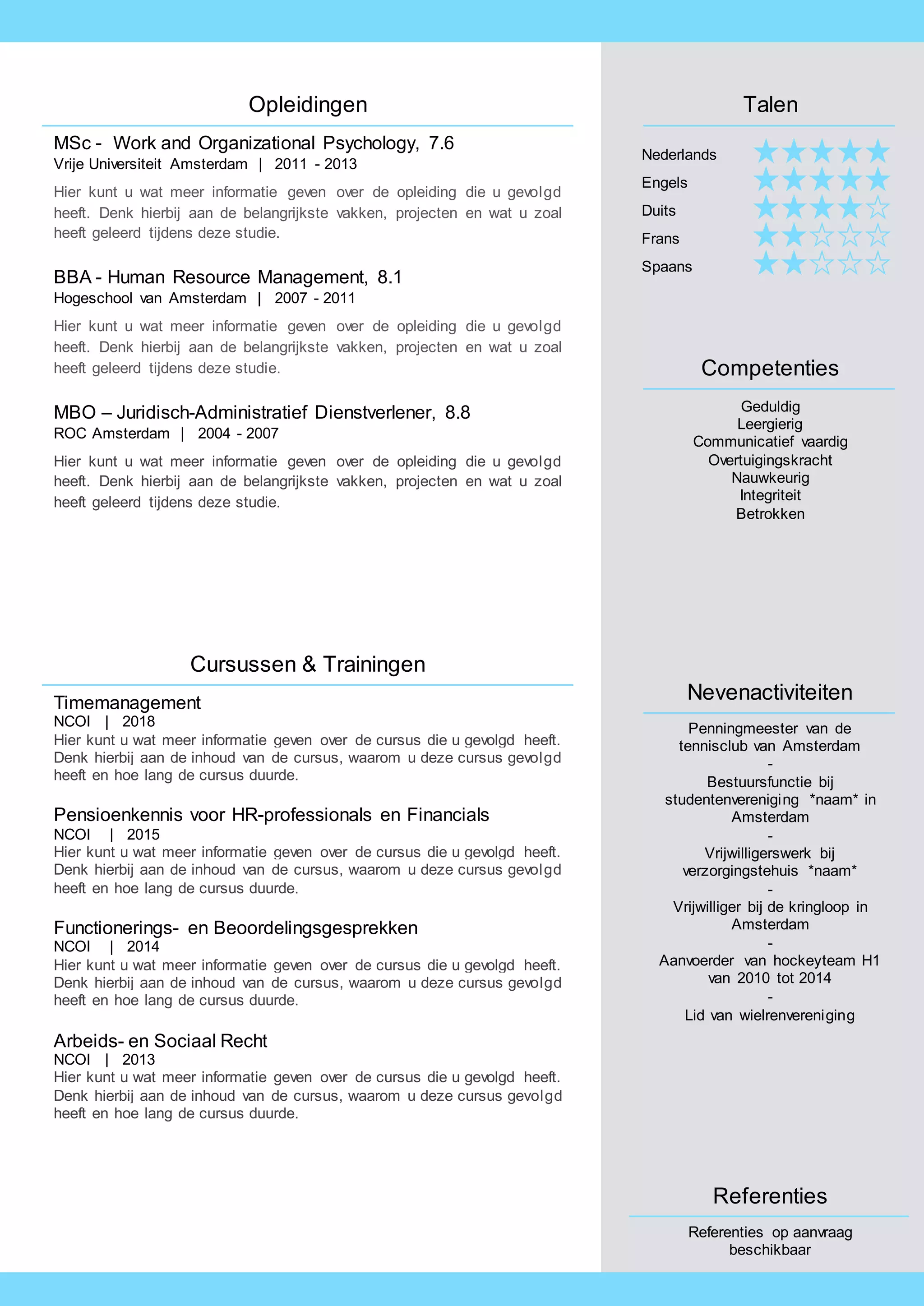 Gratis CV templates | PDF