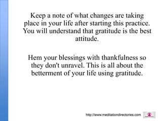 Gratitude and Mindful Meditation | PPTX | Wellness | Healthy Living