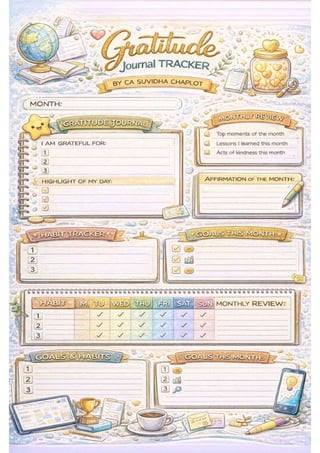 Gratitude Tracker - Track Your Daily, Weekly, Monthly, Quarterly ...