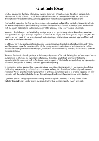 Gratitude Essay | PDF