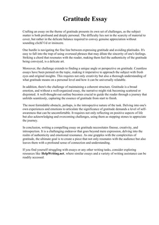 Gratitude Essay. University of Maine at Augusta | PDF