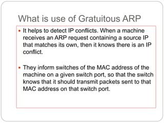 Gratuitous Address Resolution Protocol(G-ARP) | PPTX