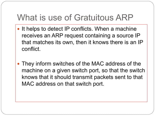Gratuitous Address Resolution Protocolg Arp Pptx Computer Networking Computing
