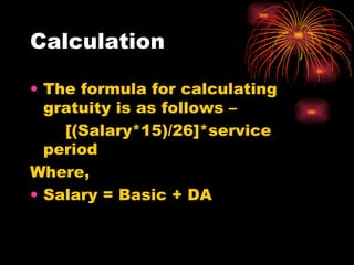 Gratuity | PPT | Personal Taxes | Personal Finance