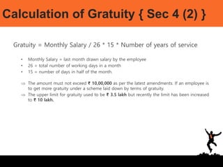 Gratuity Act 1972 | PPTX