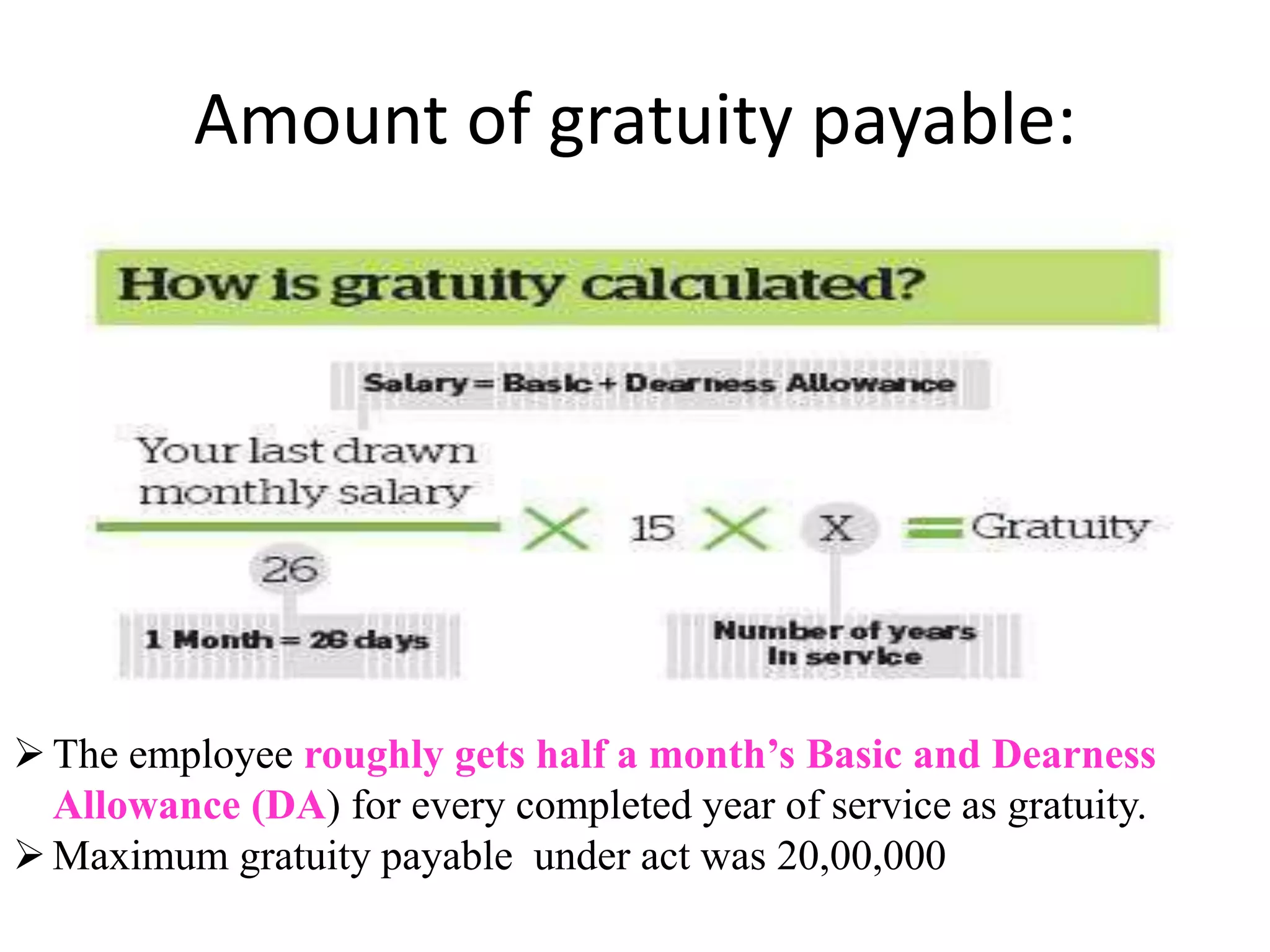 Gratuity act 1972 | PDF