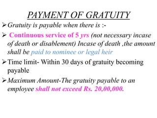 Gratuity act 1972 | PDF