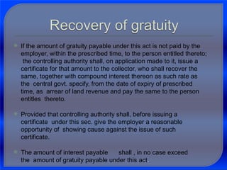 payment of gratuity act and its provisions | PPTX