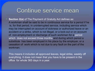 payment of gratuity act and its provisions | PPTX