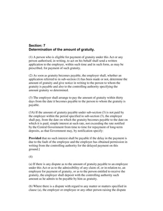 Gratuity act with amendment | PDF